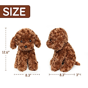 WEIGEDU Labradoodle Plush Toy, Fluffy Red Poodle Stuffed Animal, 12.6" - Perfect for Kids, Babies, Birthday