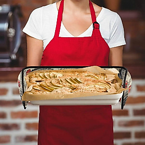 DOMIKING Quilted Double Oven Mitt - Vintage London Poster Connected Oven Mitts Oven Gloves Great for BBQ Grilling Cooking