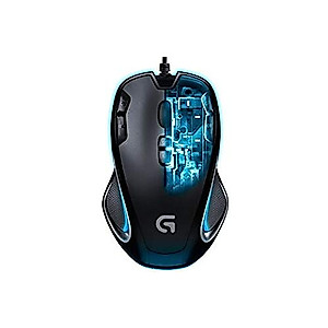 Logitech G300s Wired Gaming Mouse, 2,5K Sensor, 2,500 DPI, RGB, Lightweight, 9 Programmable Controls, On-Board Memory, Compatible with PC/Mac - Black