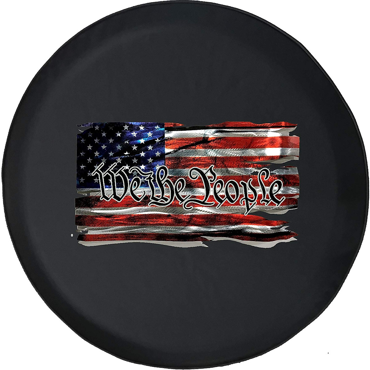 We The People American Flag Spare Tire Cover Black Size 35 Inch