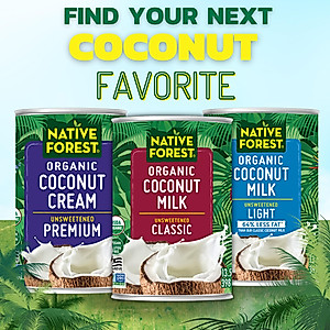 Native Forest Organic Unsweetened Coconut Milk – Canned Coconut Milk, No Guar Gum, Non-GMO Project Verified, USDA Organic – Simple, 13.5 Fl Oz (Pack of 12)