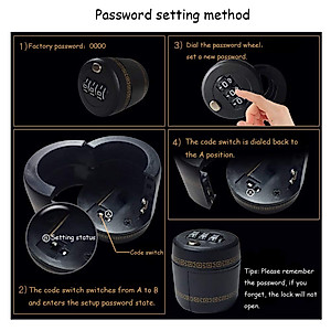 Comidox 2Pcs Wine Bottle Lock Combination Password Code Lock Wine Cap Digital Lock For Wine & Liquor Bottle Wine Whiskey Bottle Vacuum Picks Stopper Conservation