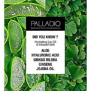 Palladio Hydrating Lip Oil Infused with Hyaluronic Acid, Non-Sticky Formula, Subtle shine with tinted sheer color, liquid lipstick, locks in moisture to prevent chapped lips 0.13 Oz. (BLING)