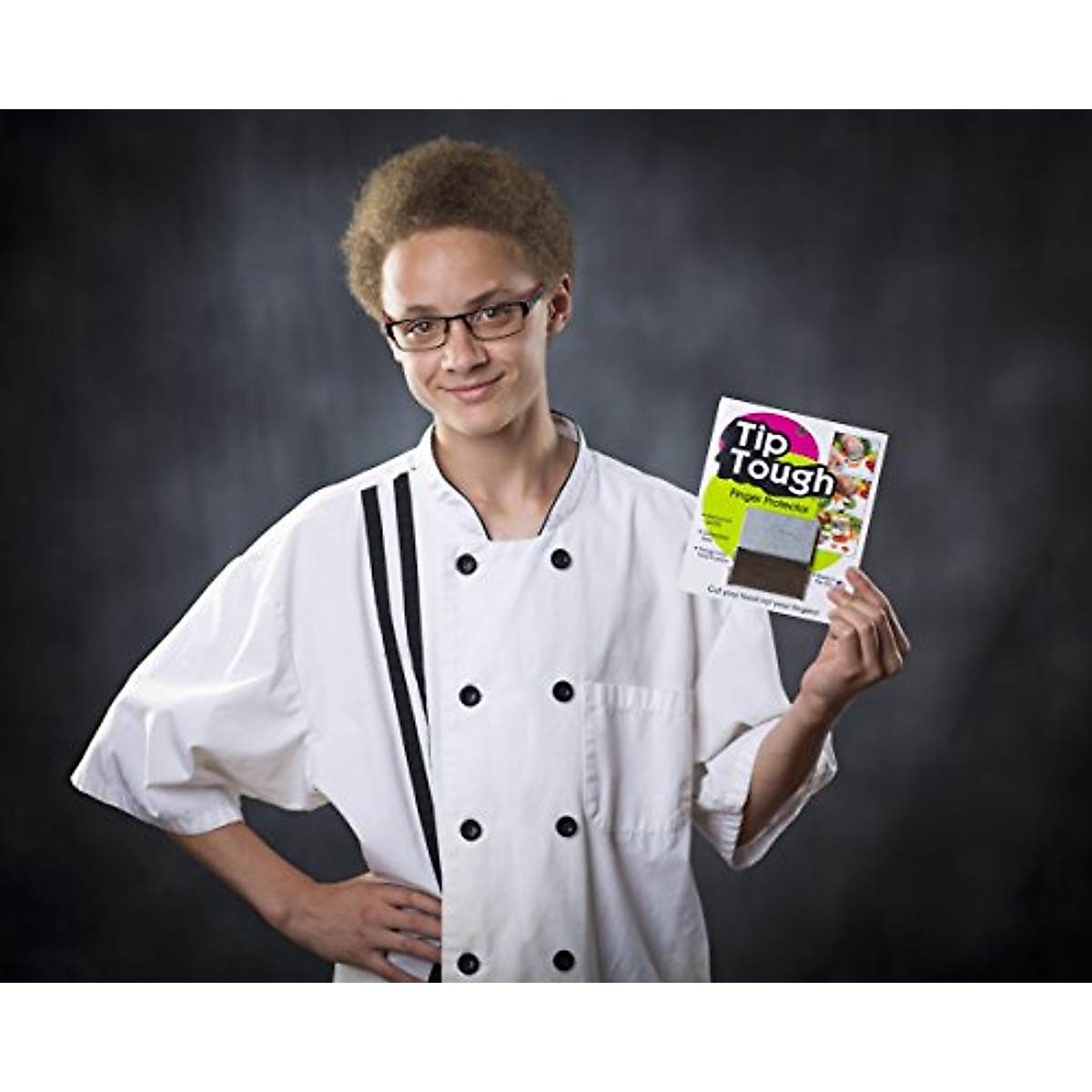 Tip Tough Finger Guard - Knife Protector for Safely Cutting, Chopping, Slicing in the Kitchen - Stainless Steel, Safe Cooking Tool for Hands - Ideal for Vegetables, Salads, Fruits (Large)