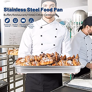 Restlrious Hotel Pan Full Size Stainless Steel Steam Table Pan, 2.6’’ Deep Chafer Food Pan, Pack of 6 Stackable Anti-Jam Steam Pan for Hotel, Restaurant Supplies, Party, Buffet and Event Catering