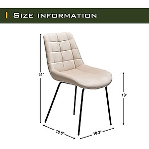 NicBex Velvet Dining Chairs, Upholstered Reception Chairs, Tufted Accent Chair with Metal Legs for Home Kitchen, Living Room, Set of 2, Khaki