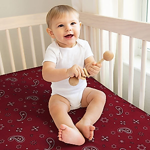 Sweet Jojo Designs Western Cow and Bandana Print Boy Girl Baby Fitted Crib Sheet Set Nursery Soft Infant Newborn Standard Mattress Toddler Bed Gender Neutral Southern Cowboy Country Wild West Animal