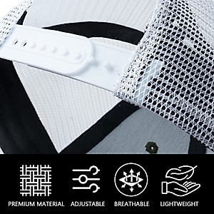 Pnkvnlo Mesh Bigfoot Hat Leather Cap for Men- Great Snapback Closure Sasquatch Hat for Hunting & Hiking-Leather-navy blue