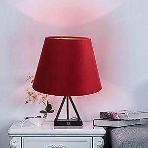 Uonlytech Chandelier Lamp Shades Fabric Barrel Lampshade Lamp Cover Small Clip On Lamp Shade for Table Wall Floor Lamp E27 Red