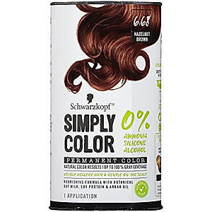 Schwarzkopf Simply Color Permanent Hair Color, 6.68 Hazelnut Brown