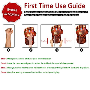 LeFeng Golf Club Head Covers Perfect for 460cc Driver and Fairway Wood Funny Palm Shape Wood Head Covers (Endless Palm, for Driver Wood)