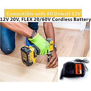 ANOITD DCB119 Car Battery Charger Replace for Dewalt 12V/20V MAX vehicle charger, for Dewalt 12V 20V Li-ion Battery DCB201 DCB202 DCB203 DCB204 DCB205 DCB206 DCB127 DCB123 DCB121 DCB606 DCB609 DCB612