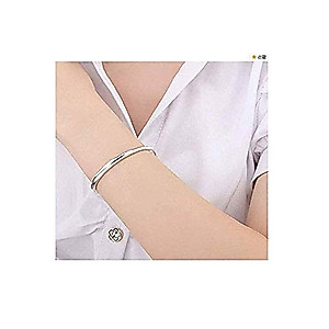 Hithop Simple Style 925 Sterling Silver Bangle Women Gift Bracelets Bangles