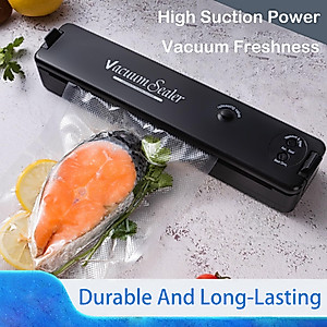 VANEME Vacuum Sealer Machine,Heat Sealer for Cookies,One-Touch Vacuum Sealer,Dry Moist Fresh Modes Sealing System For Food Preservation,Sealing Packing System for All Saving Needs