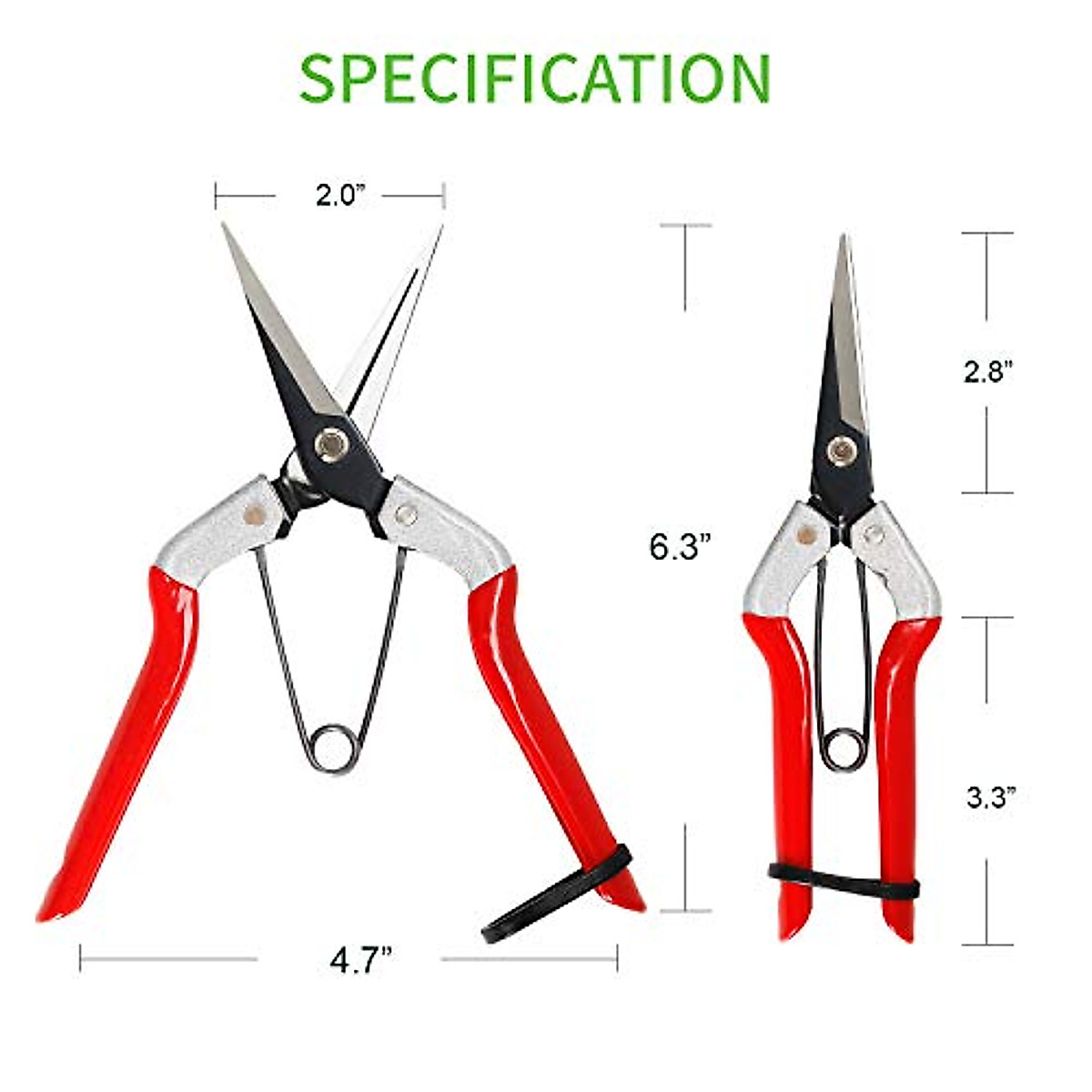 GARTOL Micro-Tip Pruning Shears, Hand Pruner Snips Florist Garden Scissors with Silicone Protective Sleeve, Perfect for Cutting Buds, Flowers, Vegetables and Picking Fruit, Trimming Plants(2 Pack)