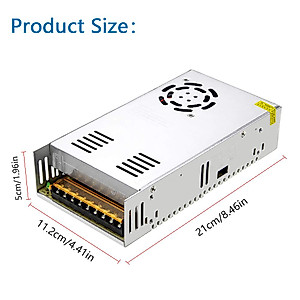 SHNITPWR 12V Power Supply 30A 360W AC to DC Adapter 12 Volt 30 Amp Switching Power Converter Transformer LED Driver 110V 240V AC in for LED Light Strip 3D Printer CCTV Security System LCD Monitor