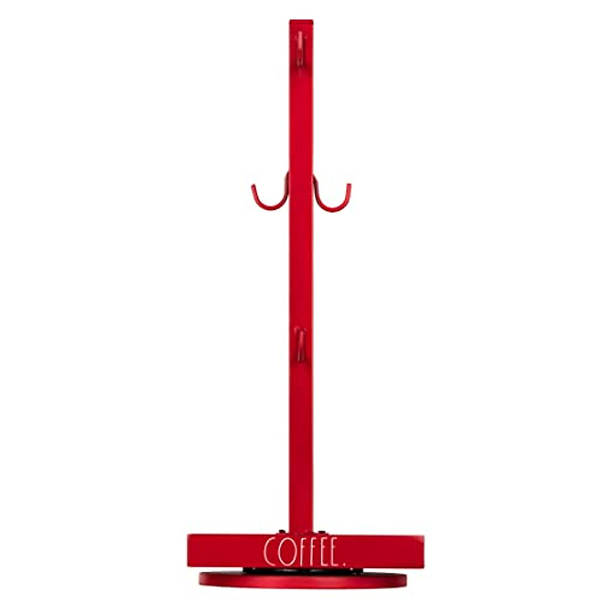 Rae Dunn Red Christmas Coffee Mug Holder with 6 Hanging Hooks – Coffee Cup Rack Storage Display Organizer Stand for Kitchen Counter or Cafe Countertop – Inside Christmas Decorations Indoor Home Decor