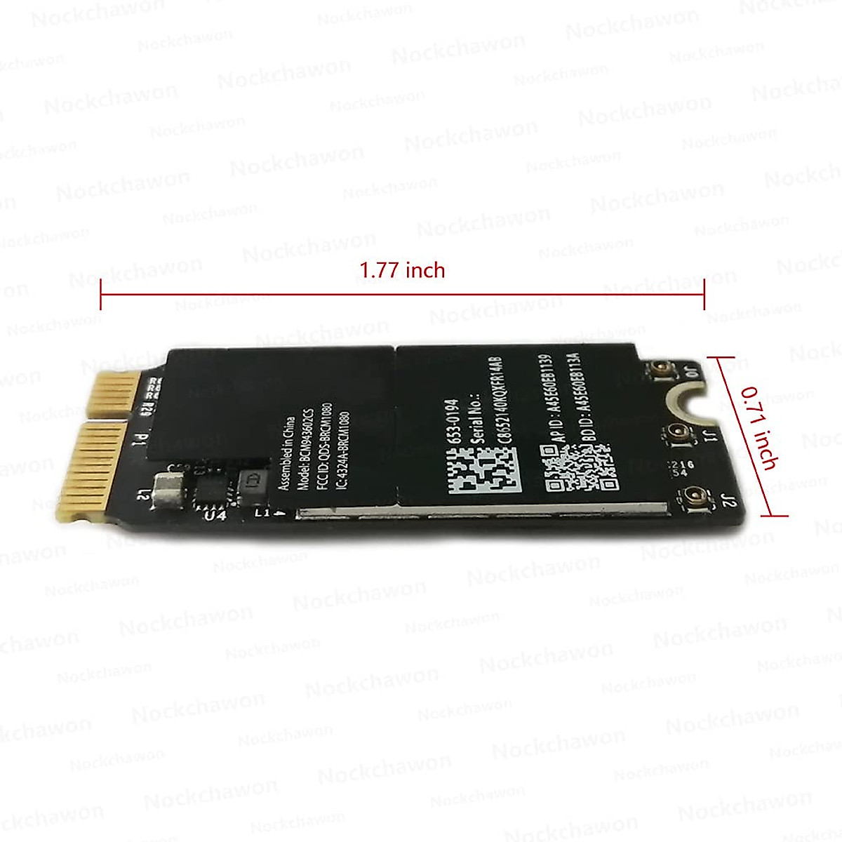 Bluetooth 4.0 Bt Wireless WiFi Airport Card BCM943602CS Replacement for MacBook Pro Retina 13" 15" A1398 A1502 653-0194 802.11AC Network Card (2015 Year)