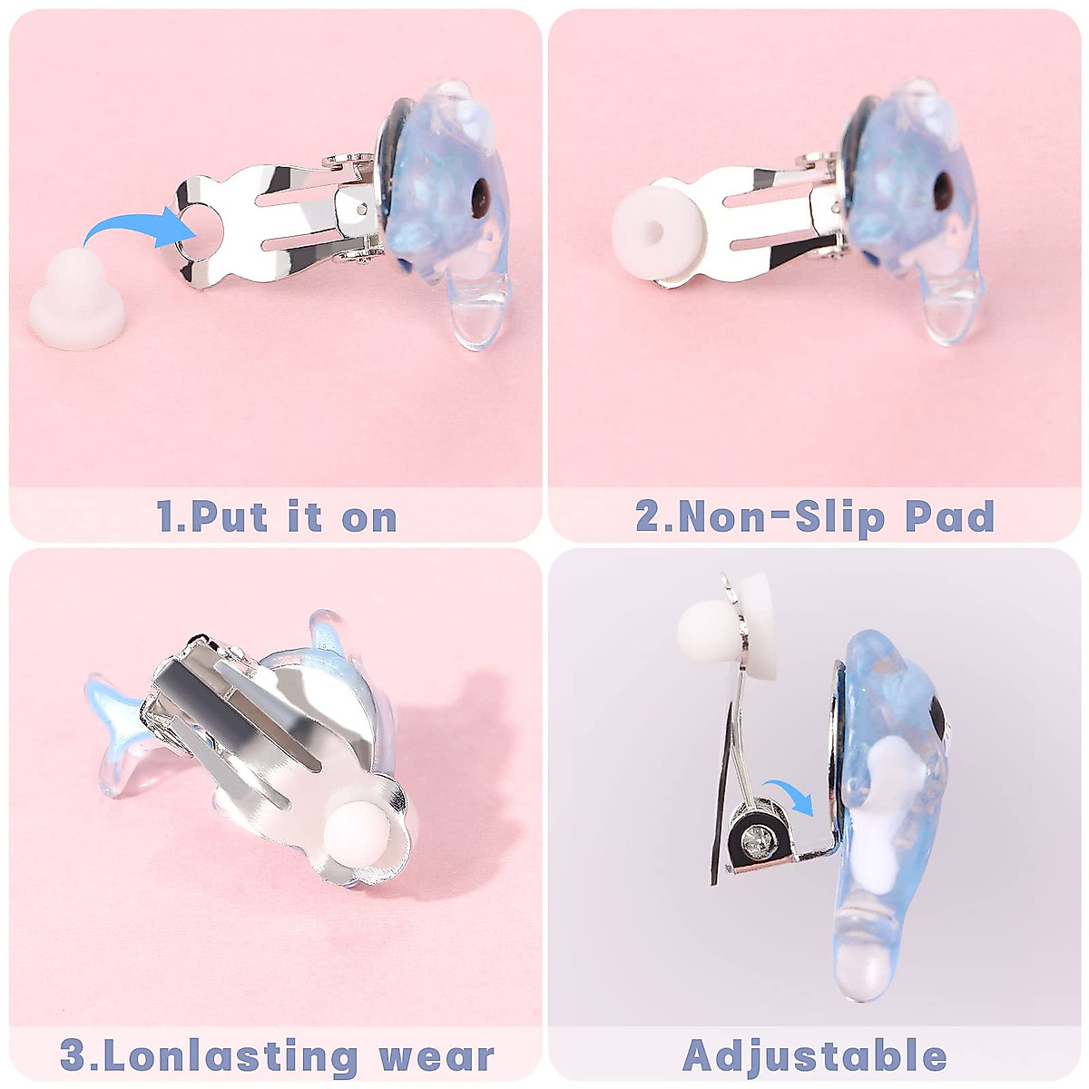 25 Pairs Clip on Earrings for Girls Cute Animal Colorful Dress up Pretend Princess Play Jewelry Party Favors Gifts for Kids Teens