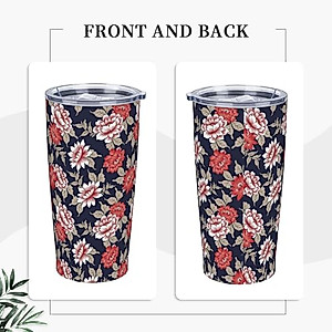 Yaxongx 20oz Tumbler Radiant Flowers Double Wall Vacuum Insulated Coffee Mug with Lid and Metal Straw Brush Reusable Stainless Steel Water Bottle Travel Cup Gifts for Car Ice Drinks Hot Beverage