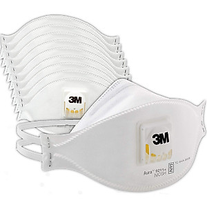 3M 58887719997169 Aura 9211PLUS Disposable N95 Respirators w/Cool Flow Valve (Pack of 10)