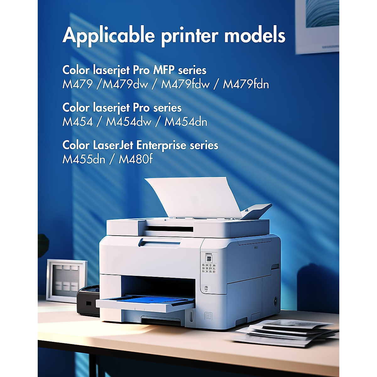 414A Toner Cartridge 4 Pack (with Chip) - 414X Replacement for HP 414A HP 414X, Compatible with HP Color Laserjet Pro MFP M479fdw Toner, Color Laserjet Pro M454dw M454dn M480f M455dn Printer | W2020A