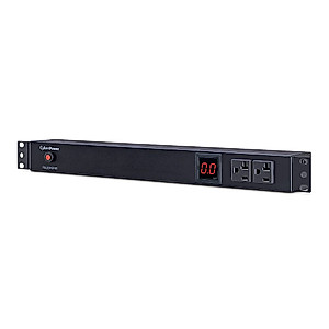 CyberPower PDU20M2F8R Metered PDU, 100-125V/20A (Derated to 16A), 10 Outlets, 1U Rackmount, 15 Foot Power Cord