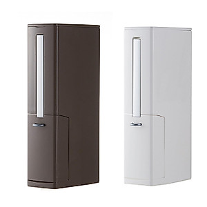 VONNST Bathroom Trash Can and Toilet Brush Set, 2L Small Trash Bin with Lid, Slim for Small Spaces, Waste Bin Toilet Brush Holder Garbage Bag Tissue Box Holder 4 in 1 Bathroom Kit, Brown