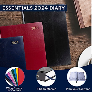 Collins Essential 2024 Daily Planner With Appointments - Daily Calendar 2024 Page A Day Diary, Journal & Appointment Book 2024 - Business, Academic and Personal 2024 Planner (A5 Size, Blue)