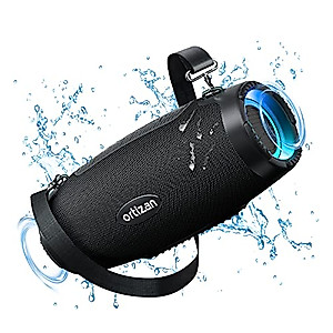 Ortizan Bluetooth Speakers Loud, 100W Powerful Sound and Monstrous Bass, IPX7 Waterproof/18H Playtime/Power Bank/True Wireless Stereo/LED Lights/Preset EQ, Portable Outdoor Speaker for Party, Camping