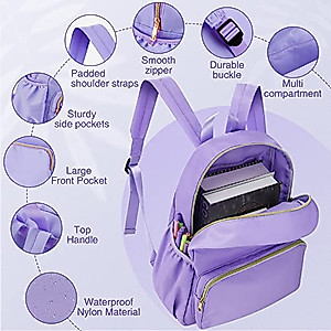 Cunno 4 Pieces Nylon Backpack for School Preppy Bookbags Bulk Girls Boys DIY School Bags Travel Toddler Backpack Waterproof Travel Bag Pack for Teenage Girls Students Back to School