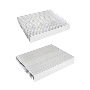 Aluminum Heat Sink Heatsink Module Cooler Fin for High Power Transistor Semiconductor Devices with 16 Pieces fins 120mmx 100mm x 18mm (2 Pieces)