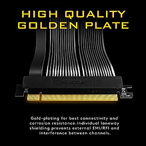 EZDIY-FAB PCIE 4.0 16x Extreme High Speed Riser Cable,PCI Express Gen4, GPU Riser Cable-20CM Straight Connector