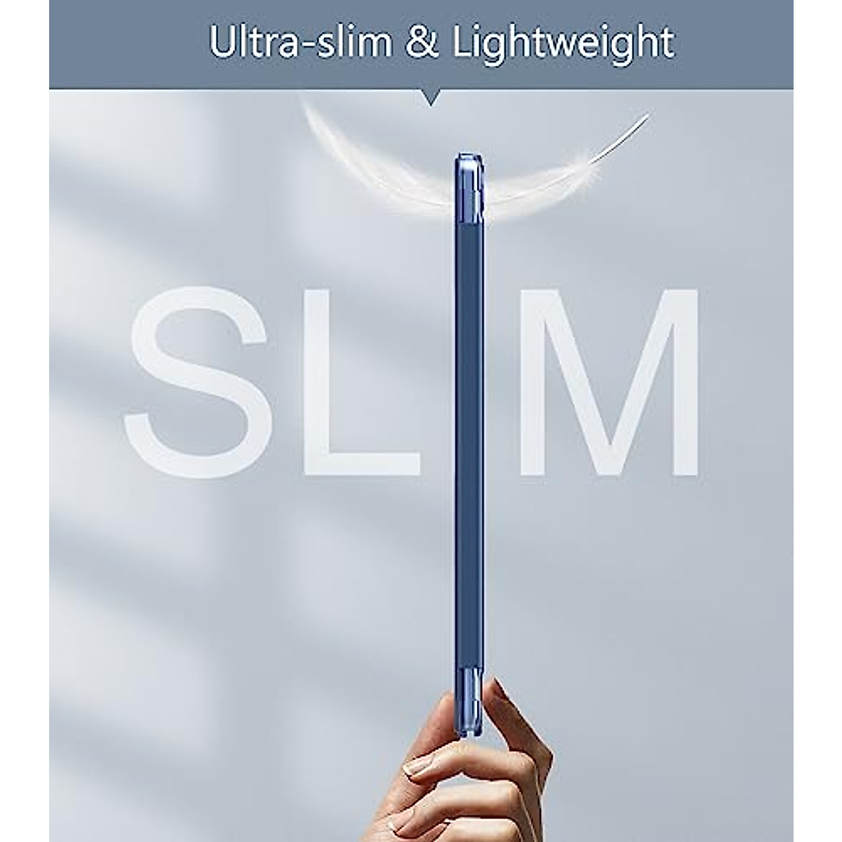 MoKo Case Fits Amazon Kindle Fire Max 11 Tablet (13th Gen, 2023 Release) 11" - Slim PU Leather Trifold Stand Cover for Kindle Fire 11 Tablet Colored Hard Back Shell with Auto Wake/Sleep, Navy Blue