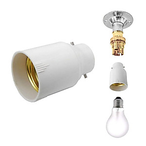 YiLighting - B22 to E26/E27 Two-Pin Socket to Standard Socket Edison Light Bulb Adapter Converter For LED Halogen CFL Light Lamp (2 Pack)