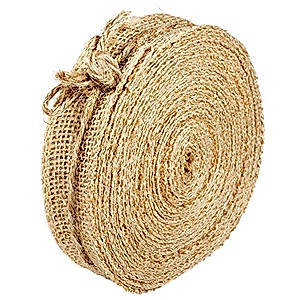 Idiy Natural Burlap Ribbons (1" Wide, 10 Yards) - No Wire, 100% Jute - Great for DIY Crafts and Projects, Gift Wrapping, Wedding Decoration, and More!