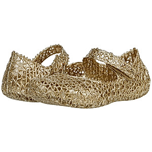 mini melissa® Campana Papel BB Toddler Shoes – Synthetic Construction – Cushioned Footbed – Round Toe Gold 10 Toddler M