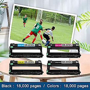 4 Pack DR223CL DR-223CL Drum Unit Replacement for Brother MFC-L3770CDW L3710CW L3750CDW L3730CDW HL-3210CW 3230CDW 3270CDW 3230CDN DCP-L3510CDW L3550CDW Printer(1BK+1C+1M+1Y,Toner is not Included).