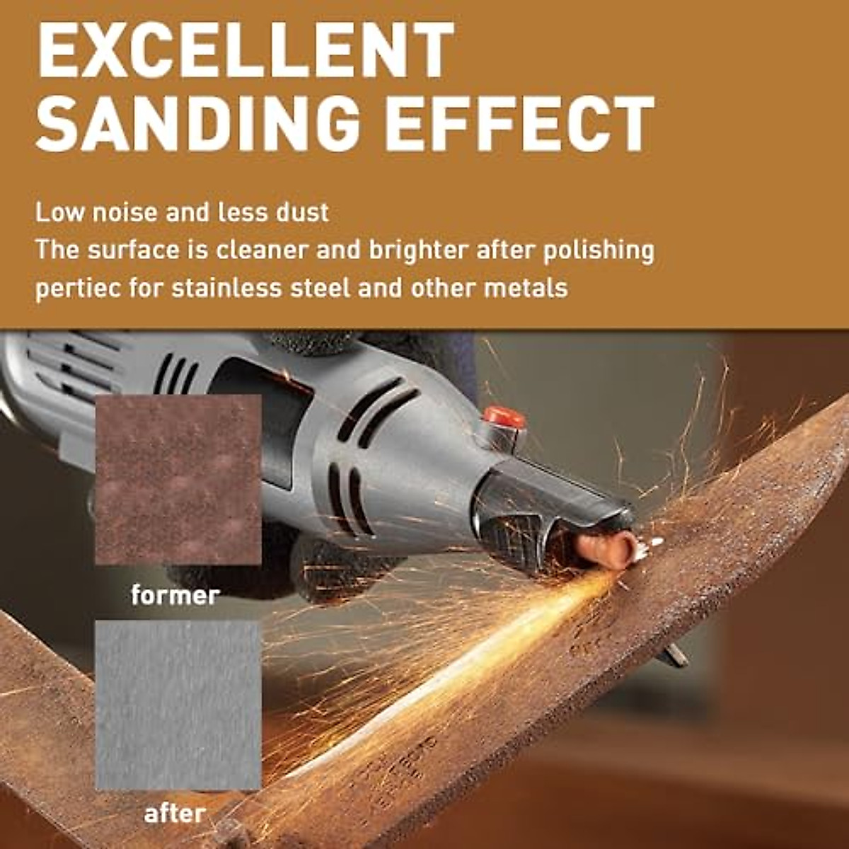 Abrasive Grinding Stone Set, 42 Pcs Sanding Bits Aluminium Oxide Grinding with 1/8" Shank Compatible with Dreme Rotary Tool for Metal Rust Removal, Smoothing, Deburring