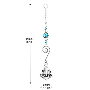 BKpearl 7 Pcs Crystals Sun Catcher, Hanging Suncatchers Beads Chain Sphere Chandelier Lamps Light Pendant for Indoor Christmas Day, Wedding, Plants, Cars, Window Decoration (White)