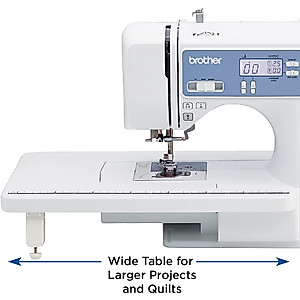 Brother XR9550 Sewing and Quilting Machine, Computerized, 165 Built-in Stitches, LCD Display, Wide Table, 8 Included Presser Feet - White
