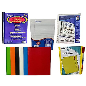 College Ruled Back to School Supply Bundle for Middle, High School and College: Binder, Mechanical Pencils, Sharpies, Pens, Highlighters, Folders, Note Books, Earbuds and More 55+ items