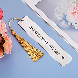 GGOJAGST 11 Year Anniversary Bookmark Gifts for Her Him Steel Anniversary Gif for Husband Wife Men Couple Funny 11th Anniversary Gif from Wifey Hubby Boyfriend Girlfriend Birthday Christmas Gifts