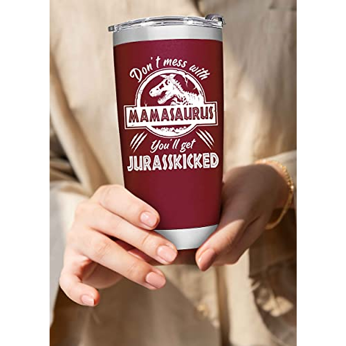 DOUBLECHILD Mothers Day Gifts for Mom from Daughter, Son, Kids - Great Mothers Day Tumbler - Ideas Presents for Mom on Birthday, Xmas - Mama Cup - Insulate Stainless Steel Tumbler 20oz, Red