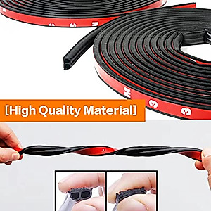 33Ft Car Weather Stripping B-Shape Door Seal Strip,Universal Self-Adhesive Automobile Rubber Windshield Sealing Strip,Car Door Seal Strip,Soundproofing (33Feet(2Rolls))