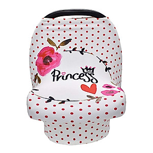 Cover Breastfeeding Scarf Rosy Dots Princess Breathable Covers Infant Stroller Cover Carseat Canopy Cover for Girls Boys