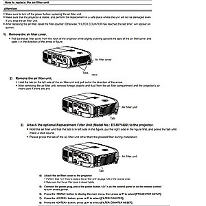 Projector New Air Filter ET-RFV400 for PANASONIC PT-VW530 PT-VW535N PT-VX600 PT-VX605N PT-VZ570 PT-VZ575N by ZECARFA