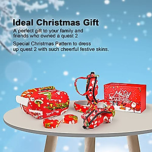 YIZEIJOB VR Accessories for Meta Quest 2, Protective Silicone Cover Set Compatible with Oculus Quest 2, Chrismas Gift Unique Patterns to Dress Up Quest 2 Headset & Controllers