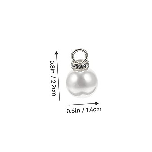 Pearl Pendant Pearl Dangle Earrings Pearl Pendant Necklace Drop Pearl Earrings 100pcs Pearl Charm Pearl Dangle Charms Imitation Peal Pendant Charms Bracelet Making Kit DIY Pendant