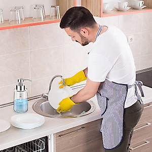 GLUBEE Foaming Soap Dispenser, 15 Oz Glass Hand Soap Dispenser with Rust Proof Stainless Steel Pump, Refillable Clear Foam Soap Dispenser Bottle with Wide Opening for Bathroom Decor & Kitchen